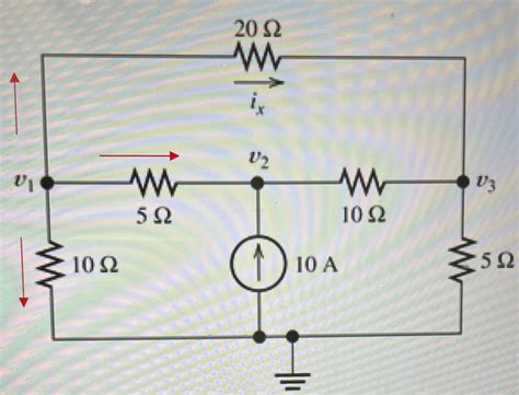 Solved Find Ix V1 V2 And V3 With Node Voltage Analysis 20 2 Us 50