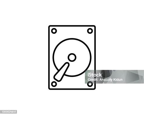 하드 디스크 드라이브 하드웨어 Hdd 스토리지 플랫 벡터 아이콘 그림입니다 흰색 배경에 간단한 검은 기호 하드 디스크 드라이브 웹 및 모바일 Ui 요소에 대한 하드웨어