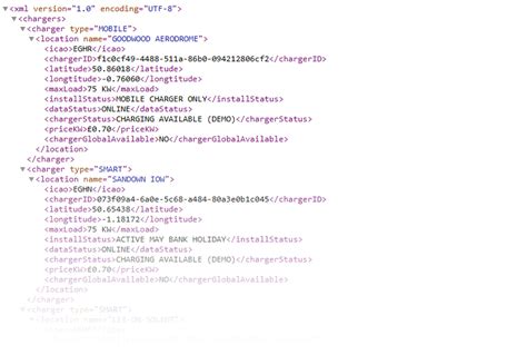 XML Charger Data Feed Introduced For Rd Party Developers
