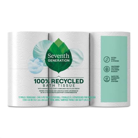 Seventh Generation Toilet Paper Recycled Bath Tissue 4 Pack 100