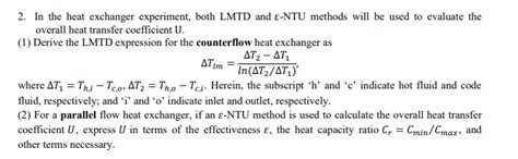 Solved AT Im In The Heat Exchanger Experiment Both LMTD Chegg