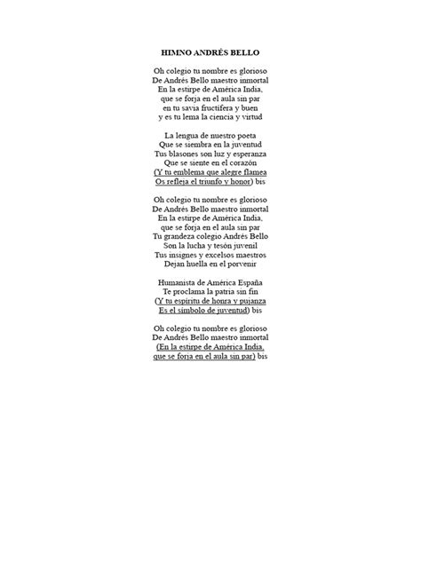 Himno Andrés Bello Pdf