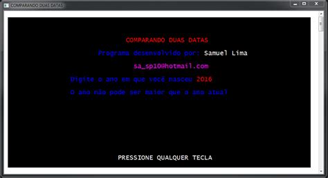 Samuel Lima Programador Cc Comparando Duas Datas