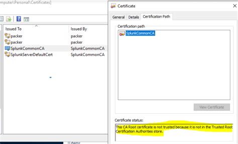 Universal Forwarder Ssl Cert Auto Populates Into Windows Certificate