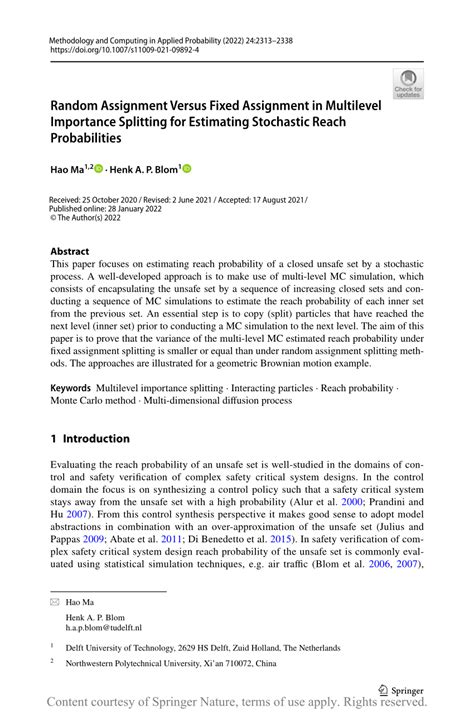 Pdf Random Assignment Versus Fixed Assignment In Multilevel