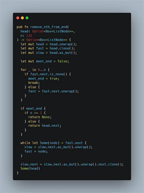 Cyril Mialik On Linkedin Rust Remove Nth Node From End Of List