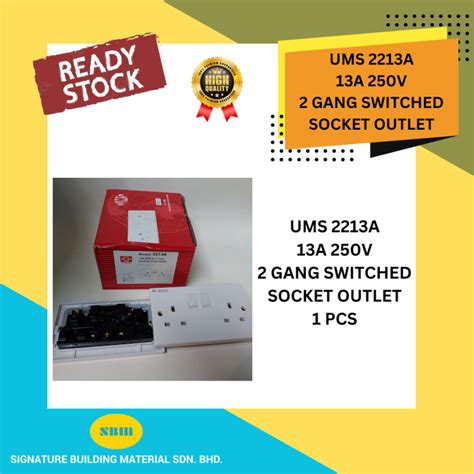 UMS A Double Switch Socket A Switched Socket Outlet A Gang Socket SIRIM SBM Lazada