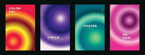 Colorful Circle Vertical Background Template Copy Space Set Modern Abstract And Smooth Rounded