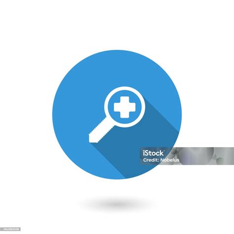 돋보기 아이콘을 확대 합니다 평면 디자인 스타일 현대 그림입니다 흰색 배경에 고립 편평한 긴 그림자 아이콘입니다 평면 디자인