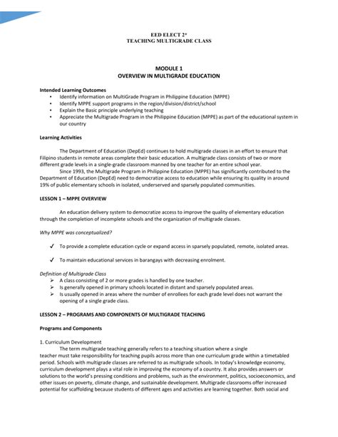 Multigrade Education In The Philippines Mppe Overview