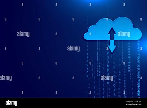 Secure Database Cloud Computing Background With Digital Tech Lines