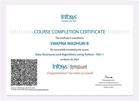 Completed Data Structures And Algorithms Course Swapna Madhuri Chowdary