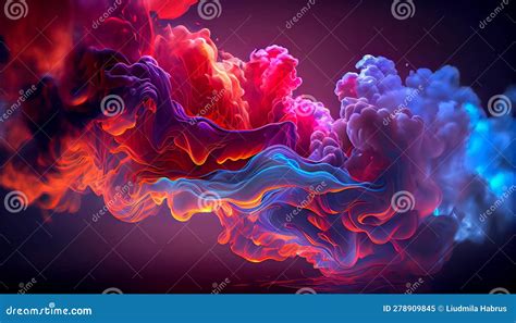 Pink And Blue Ink In Ode On Black Background Generative Ai Generative