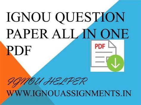 Ignou Previous Question Papers Ignou Solved Assignment