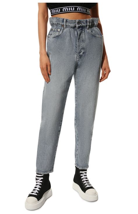 Женские синие джинсы Miu Miu — купить в интернет магазине ЦУМ арт Gwp299 1sxp F0013