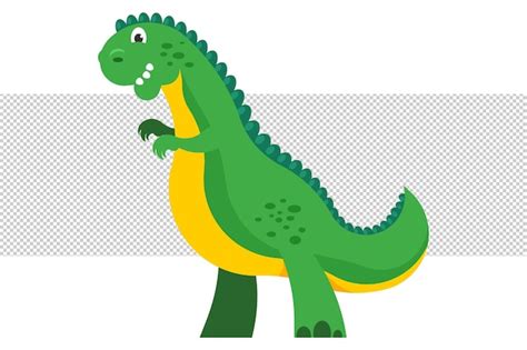 Premium Psd A Cartoon Of A Green Dinosaur With A Green Body And A
