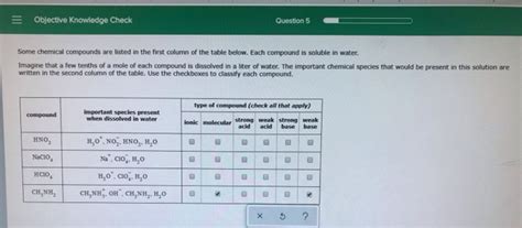 solved objective knowledge check question 5 some chemical