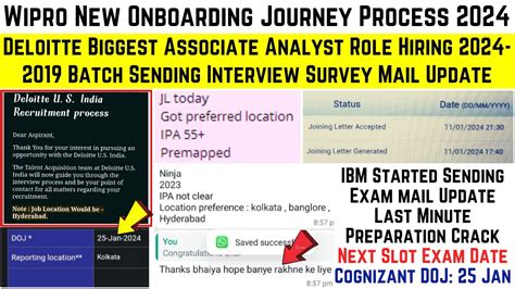 Wipro Onboarding And Journey Process Tcs Jl Deloitte Interview Survey