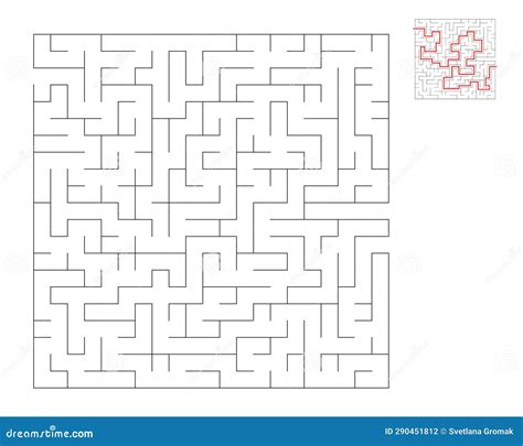 Square Maze Logic Game With Labyrinths Maze Game Stock Vector Illustration Of Game Confused