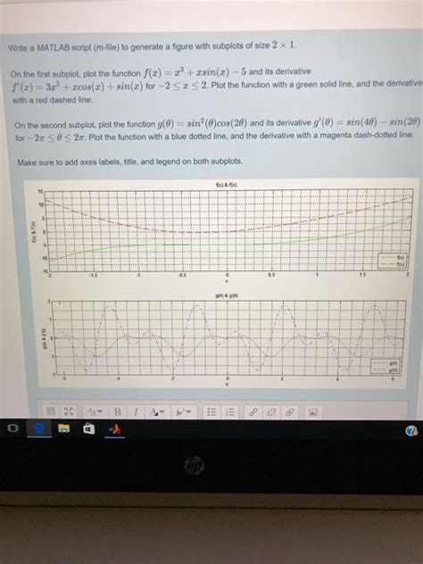 Solved Write A Matlab Script M File To Generate A Figure