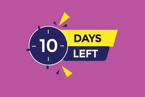 10 Days Left Countdown Template 10 Day Countdown Left Banner Label Button Eps 10 23749616