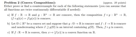 Solved Problem 2 Convex Compositions Approx 20 Points