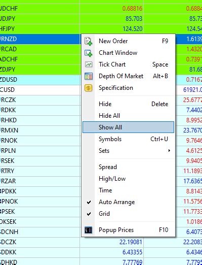Cant Add New Currency Pairs To The Market Watch In Mt5 On Mac Demo