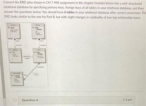 Solved Convert The ERD Also Shown In CH 7 HW Assignment In Chegg Com