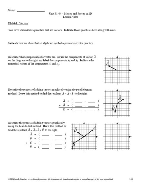 Ap Physics Lesson Notes Pdf Force Euclidean Vector