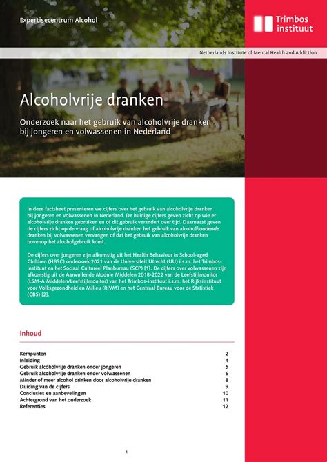 Factsheet Alcoholvrije Dranken Trimbos Instituut
