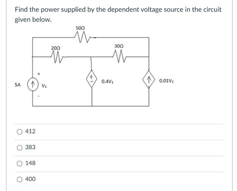 Solved Find The Power Supplied By The Dependent Voltage Chegg Com