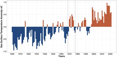 Time Series Of Annual Sea Surface Temperature Anomalies For The Tasman Download Scientific
