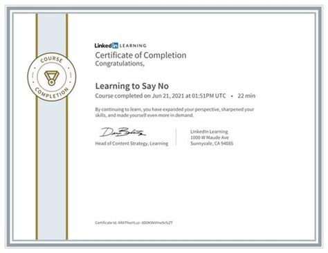 Certificate Of Completion Emotional Intelligence For Project Managers Linkedin Learning Ppt
