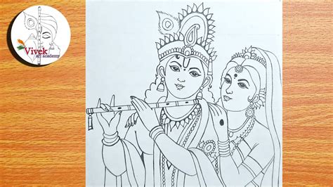 Easy Radhakrishna Drawing For Beginners Lord Shree Radhakrishna