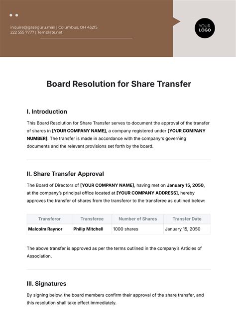 Free Board Resolution Templates To Edit Online And Print