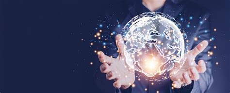 Premium Photo Businessman Holding Global Network Connection Big Data