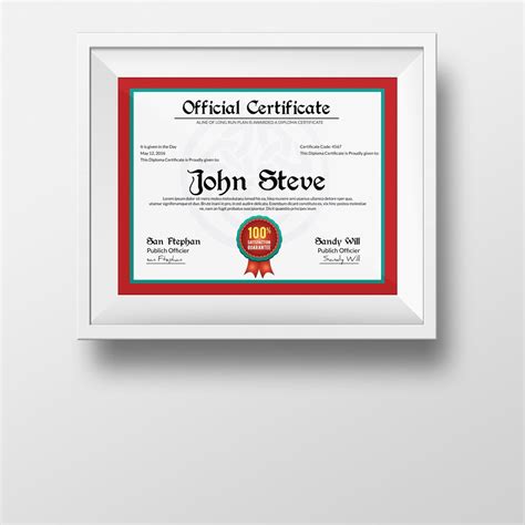 Official Certificate Template