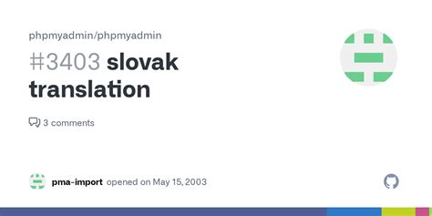 Slovak Translation · Issue 3403 · Phpmyadminphpmyadmin · Github