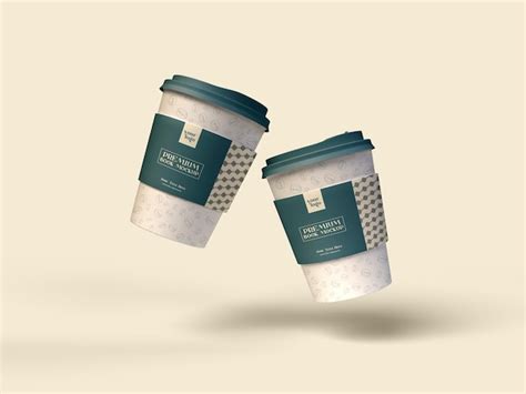 쉽게 편집할 수 있는 커피 컵 모형 프리미엄 Psd 파일