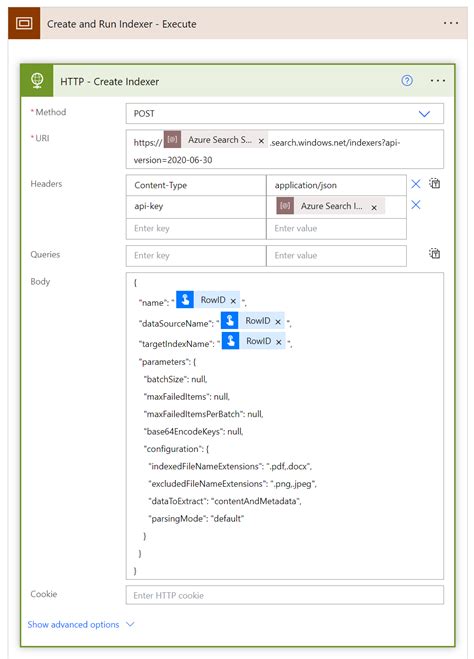 Create Azure Search Index Indexer Run The Indexer And Check Success Status With Power Automate