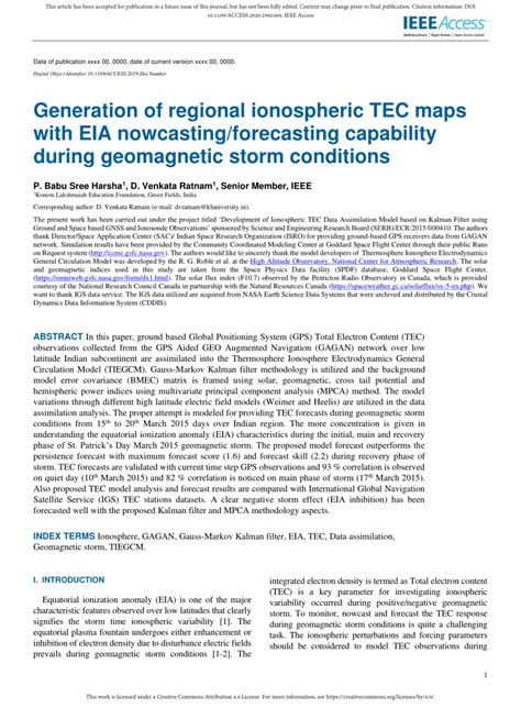 Pdf Generation Of Regional Ionospheric Tec Maps With Eia Nowcasting Forecasting Capability