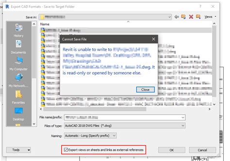 Revit无法写入文件名它是只读的或被其他人打开