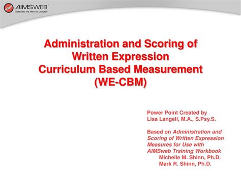 Ppt Administration And Scoring Of Written Expression Curriculum Based