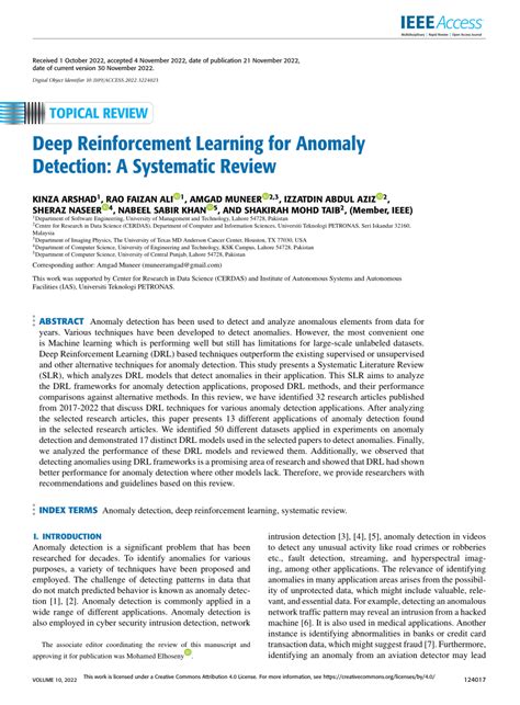 Pdf Deep Reinforcement Learning For Anomaly Detection A Systematic Review
