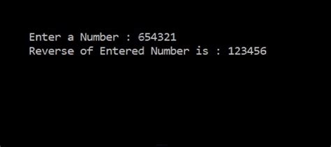 C Program To Reverse An Int Value Without Using Array Programming