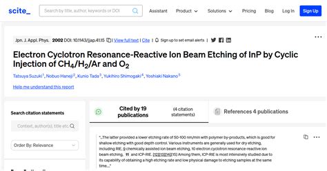 Electron Cyclotron Resonance Reactive Ion Beam Etching Of Inp By Cyclic Electron Cyclotron Resonance Reactive Ion Beam Etching Of Inp By Cyclic