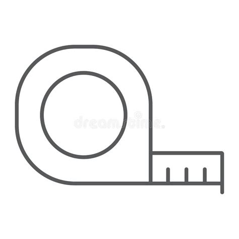 Centimeter Thin Line Icon Ruler And Meter Measuring Tape Sign Vector