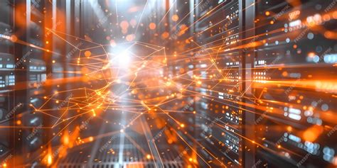 Premium Photo Visualize Iot Data Flow In Modern Data Center Server Racks Using Vfx Concept Iot