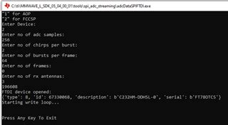 IWRL Raw ADC Streaming With SPI Sensors Forum Sensors TI E E Support Forums