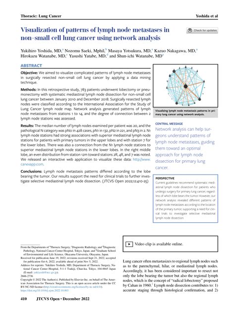 Pdf Visualization Of Patterns Of Lymph Node Metastases In Non Small Cell Lung Cancer Using